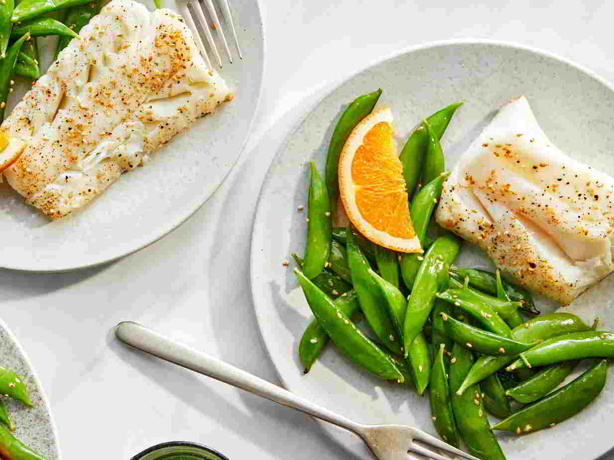 Air-Fried Lemon Fish with Snap Peas – Sids Sauce